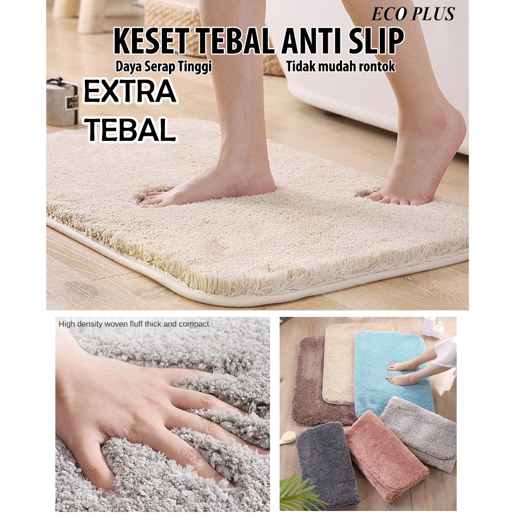 Jual Keset Tebal Microfiber Anti Slip Floor Mat Elegant Motif Daun ...