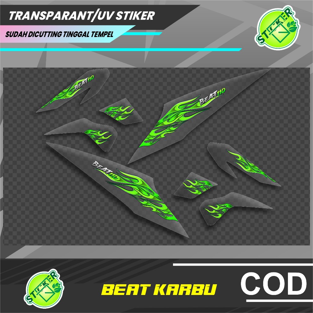 Jual STRIPING TRANSPARAN UV CLEAR SIMPEL HONDA BEAT KARBU API LIVERY SS ...
