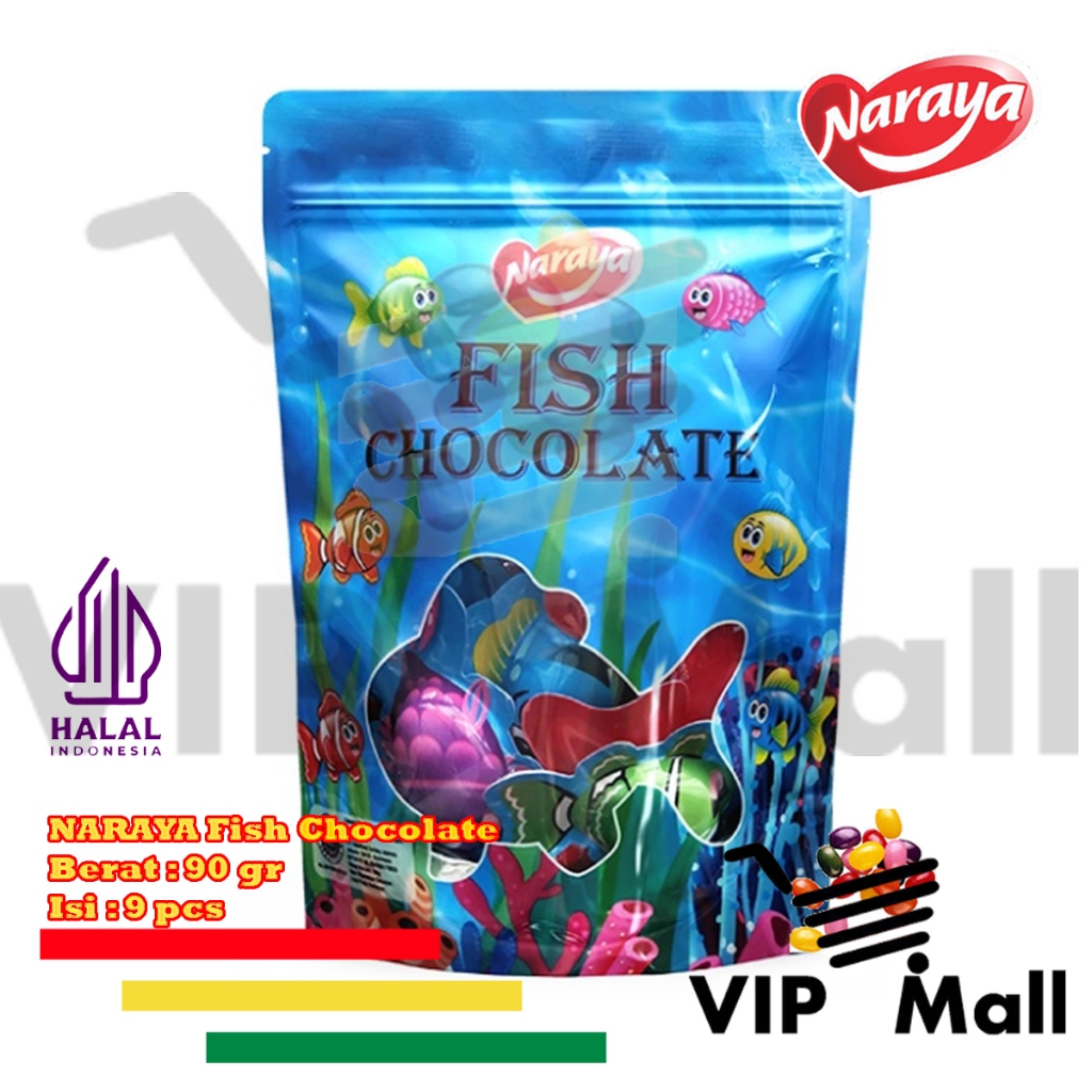 Jual Naraya Fish Chocolate 90Gr (1 Bags Isi 9 Pcs). | Shopee Indonesia