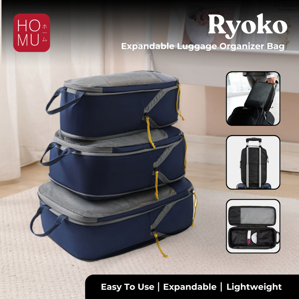 Jual HOMU Ryoko Set 3 in 1 Expandable Luggage Travel Bag Organizer Tas ...
