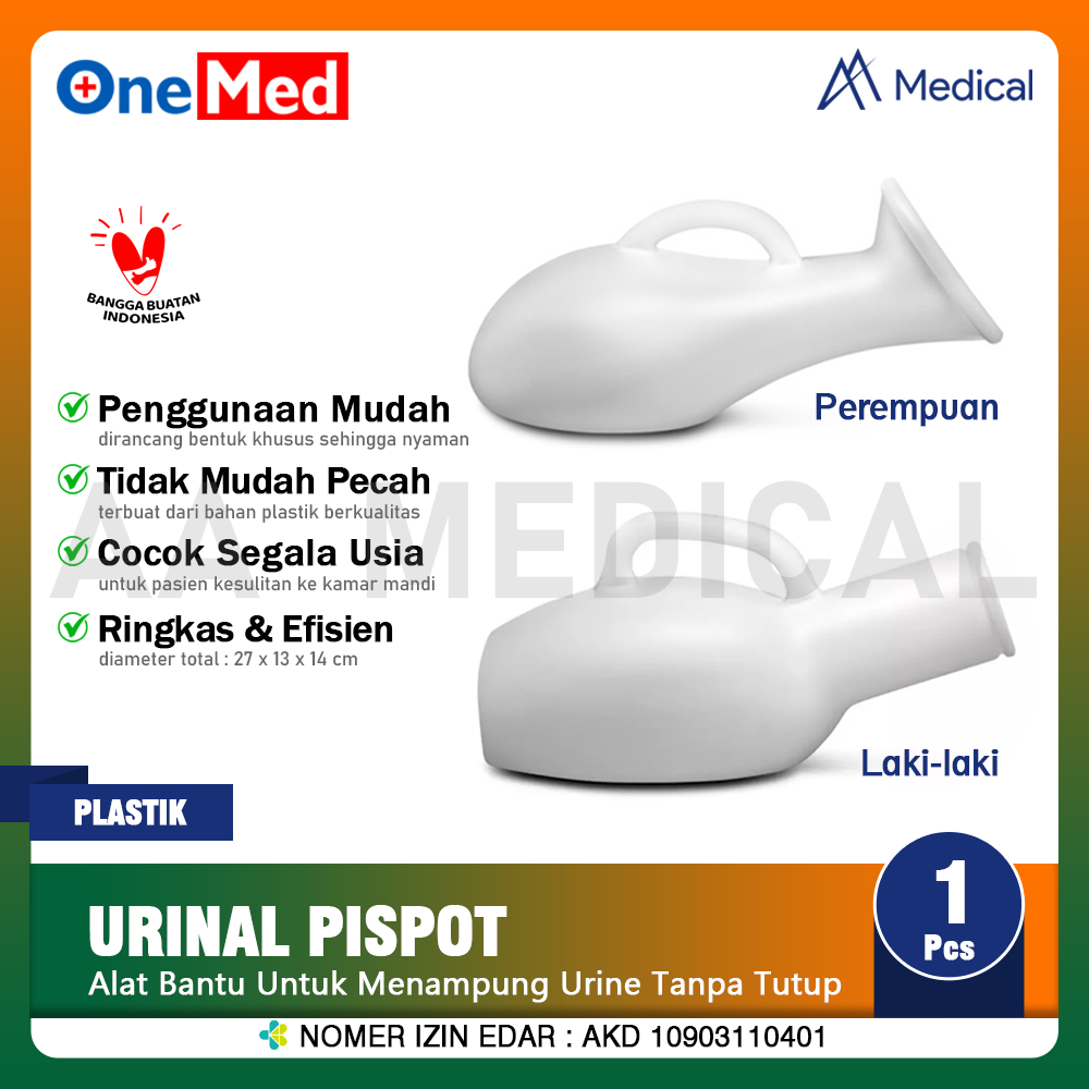 Jual ONEMED Urinal Pispot Plastik Pasien Pria Wanita Tempat BAK Tanpa ...