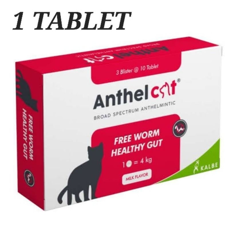 Jual Anthel Cat 1 Tablet Obat Cacing Kucing Spektrum Luas Anthel Cat ...