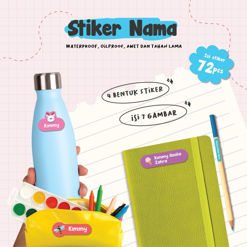 Jual Stiker Label nama anak perempuan, isi 72pcs | Shopee Indonesia