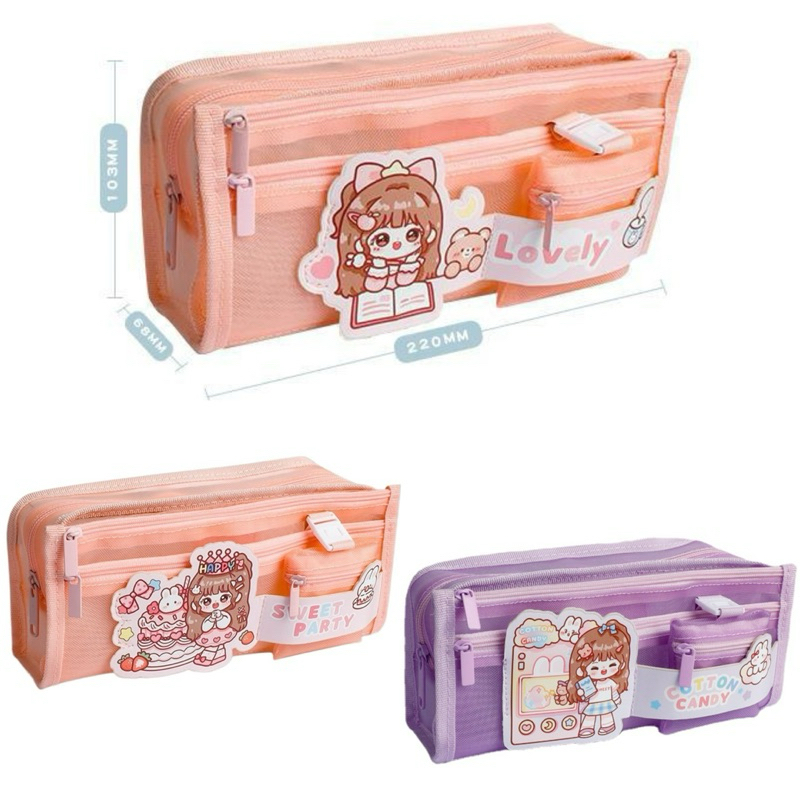 Jual kawaii large capacity pencil case cute tempat pensil besar isi ...