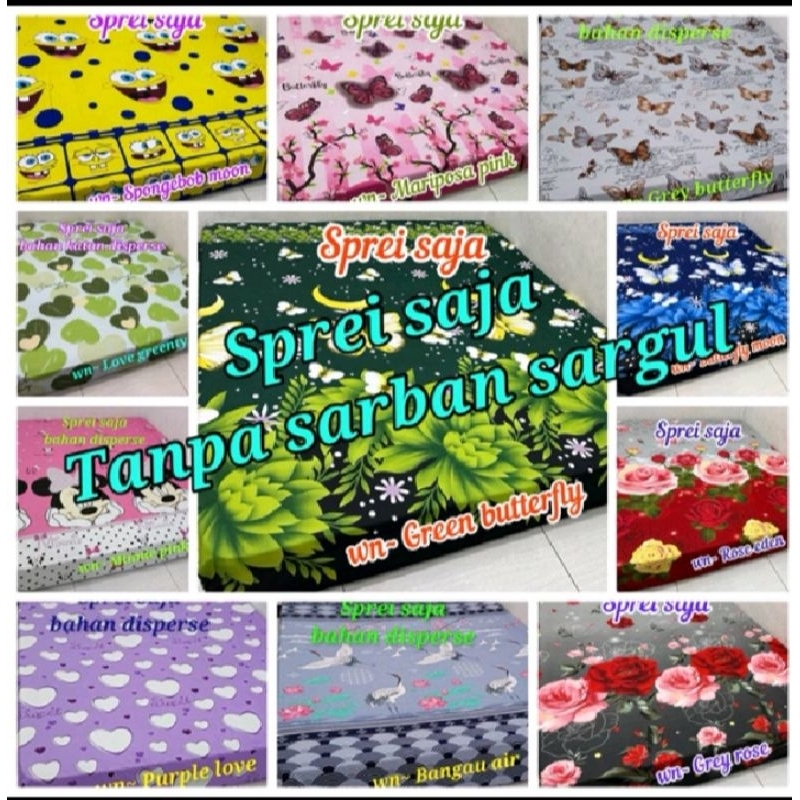 Jual SPREI KARET POJOK UKURAN 180x200 BAHAN KAIN DISPERSE GRADE B ...