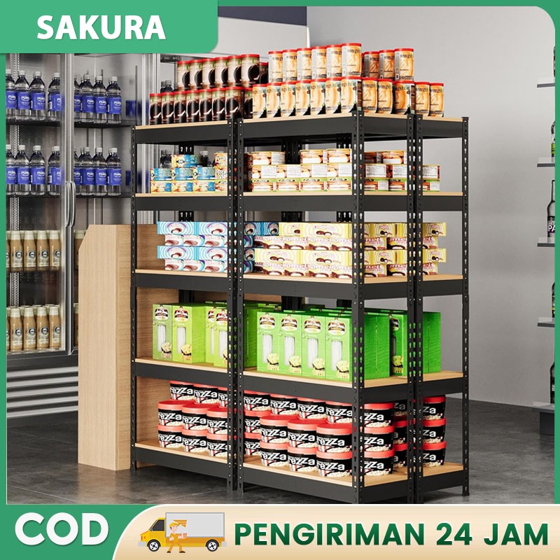Jual Sakura Rak Besi Siku Rak gudang Rak serbaguna 5 susun/ Rak barang ...