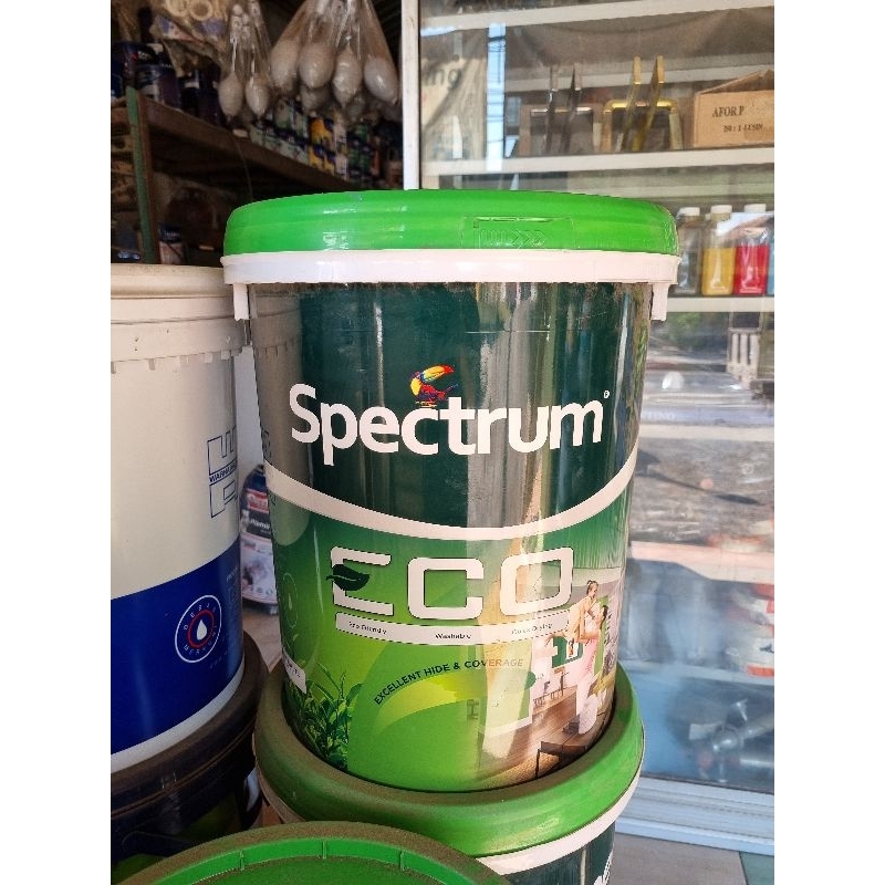 Jual Cat Tembok Spectrum Eco Warna Putih Eksterior Interior 18.9 Liter ...