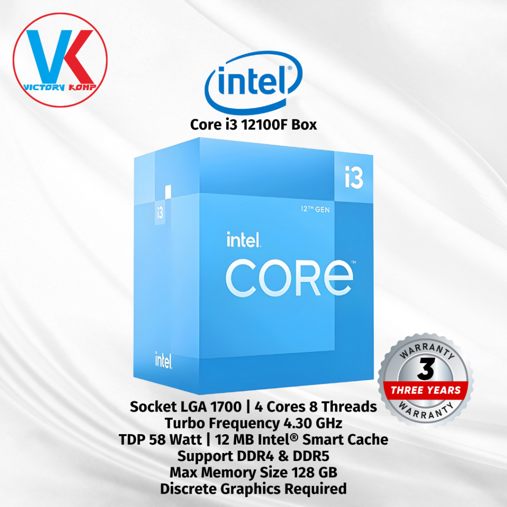 Jual Prosesor Intel Core i3 12100F Box Garansi Resmi 3 Tahun i3-12100F ...