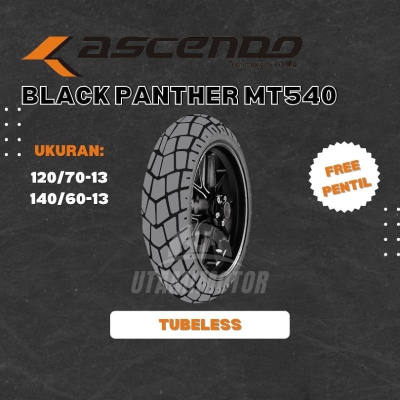 Jual BAN MOTOR ASCENDO BLACK PANTHER MT 540 RING 13 120/70-13 140/60-13 ... Jual BAN MOTOR ASCENDO BLACK PANTHER MT 540 RING 13 120/70-13 140/60-13 ...