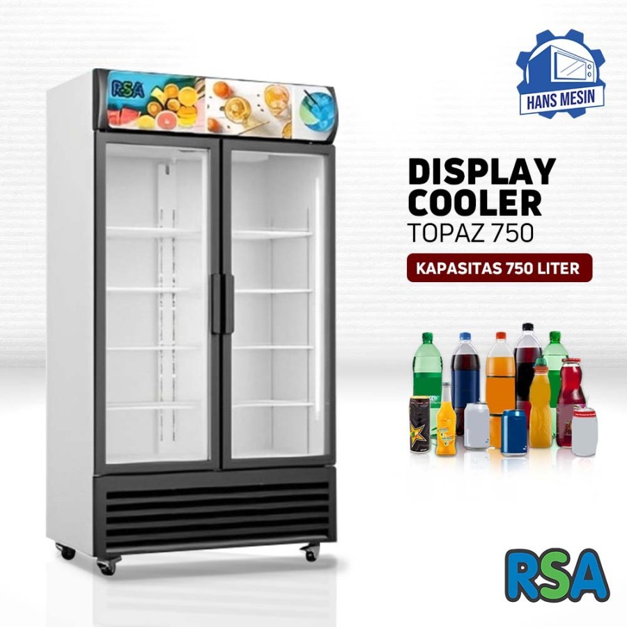 Jual DISPLAY COOLER 2 PINTU RSA TOPAZ 750 SHOWCASE COOLER 730 LITER ...