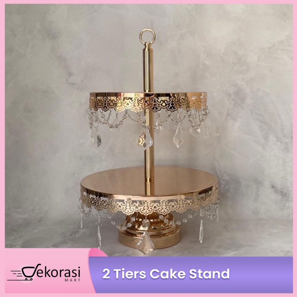 Jual 2 Tiers Cake Stand/ Rak Kue Susun Tingkat / Tempat Kue / Wadah Kue | Shopee Indonesia