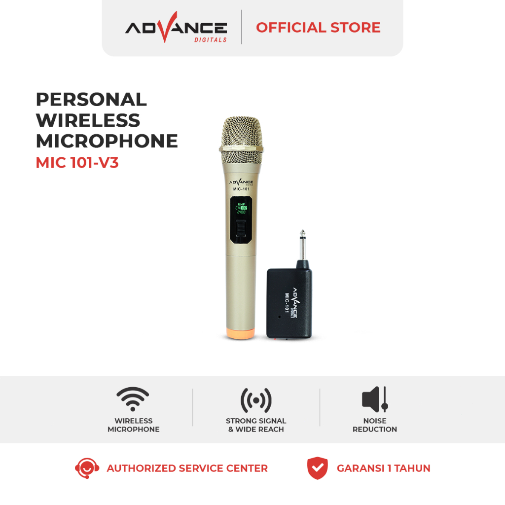 Jual Mic Wireless Advance MIC-101-V3 Profesional Microphone Wireless ...