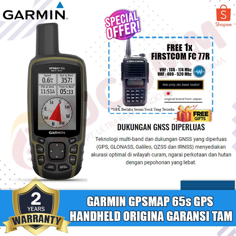 Jual Garmin GpsMaps 65s GPS 65s GPS Handheld MultiBand Sensor Garansi ...