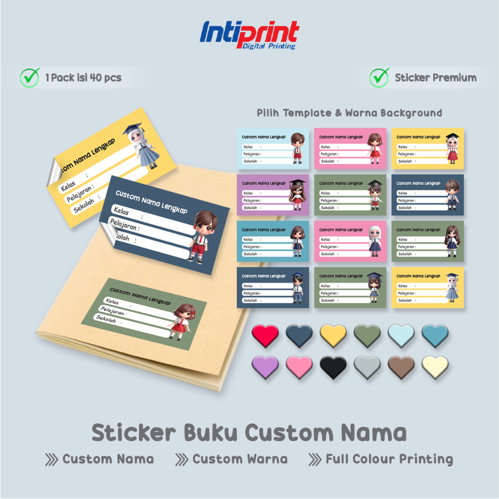 Jual Sticker Buku Custom Nama / Stiker Nama Buku Pelajaran Sekolah ...