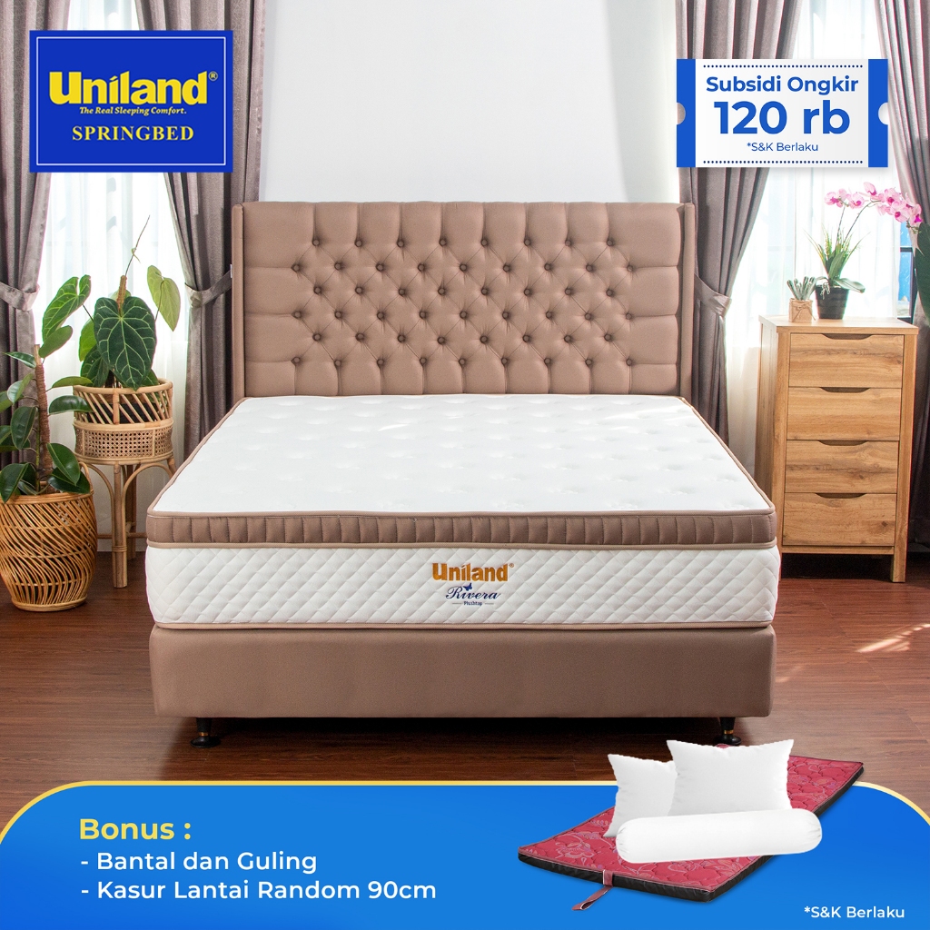 Jual Uniland Springbed Rivera Plushtop Manila - Kasur Springbed Fullset ...