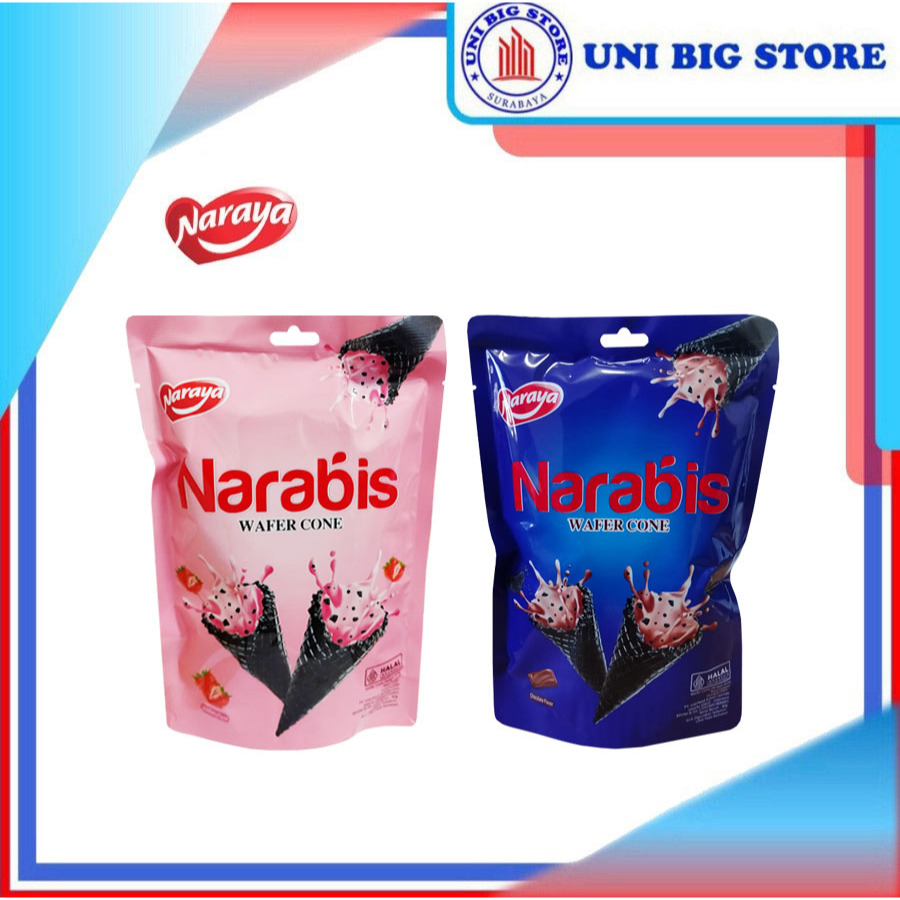Jual Naraya Narabis Wafer Cone Chocolate | Strawberry 80 gr | Shopee ...