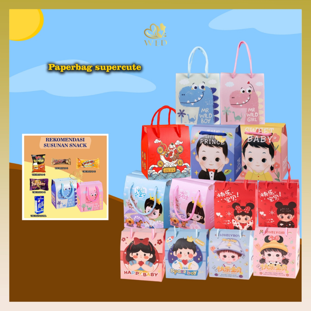Jual WED Goodie Bag Ulang Tahun Anak Dino/ Paperbag Ulang Tahun Anak ...