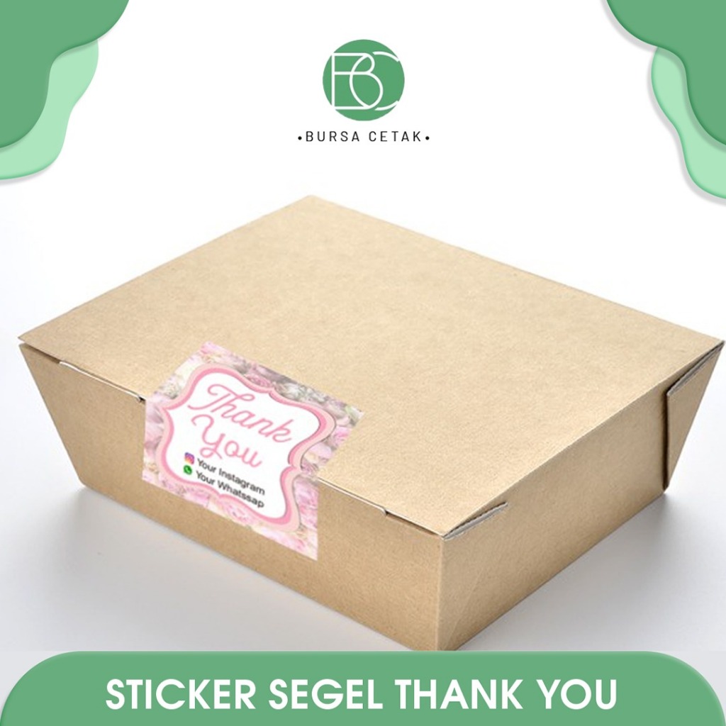 Jual BURSA CETAK - Stiker Segel Thankyou Kotak Custom / Sticker Label ...