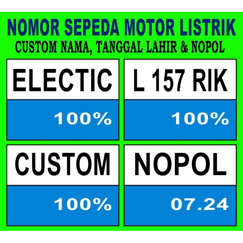 Jual NOMOR SEPEDA MOTOR LISTRIK (1 PCS ) | Shopee Indonesia