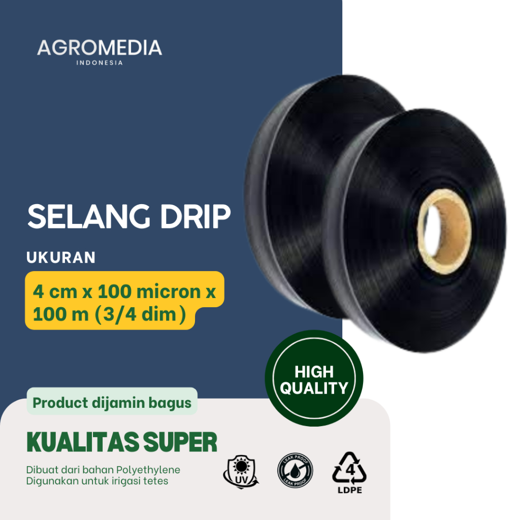 Jual Selang Drip Irigasi 3/4 inch - 4 cm 10 Mikron HYDROSOL Lebar 4 cm ...