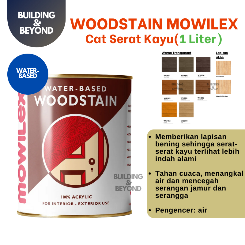 Jual MOWILEX WOODSTAIN WARNA KAYU & CLEAR FINISH CAR PELAPIS KAYU ...