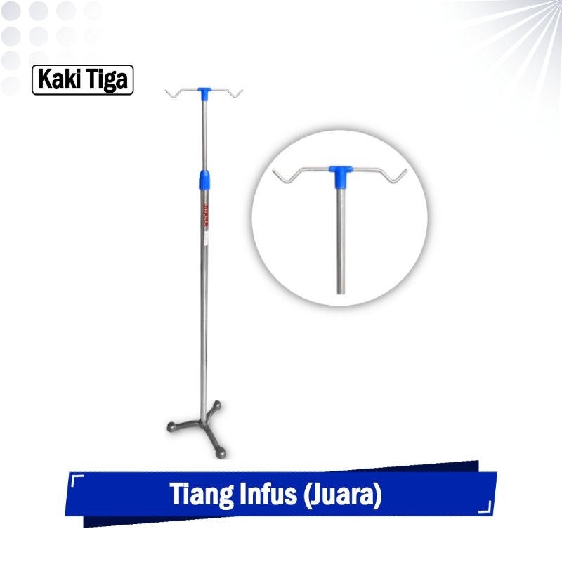 Jual Tiang Infus Standar Tanpa Roda 3 Kaki Stainless Steel Portable ...
