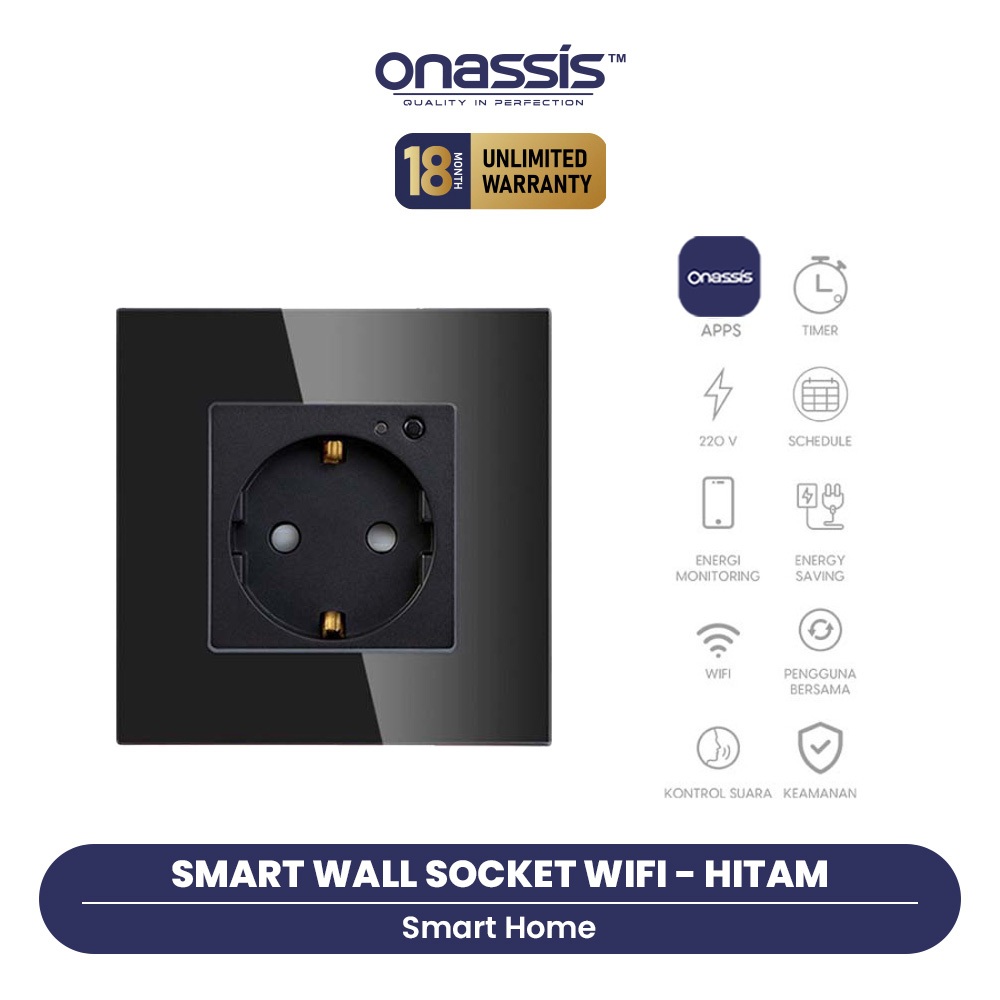 Jual Onassis Smart Wall Socket Wifi - Hitam | Shopee Indonesia