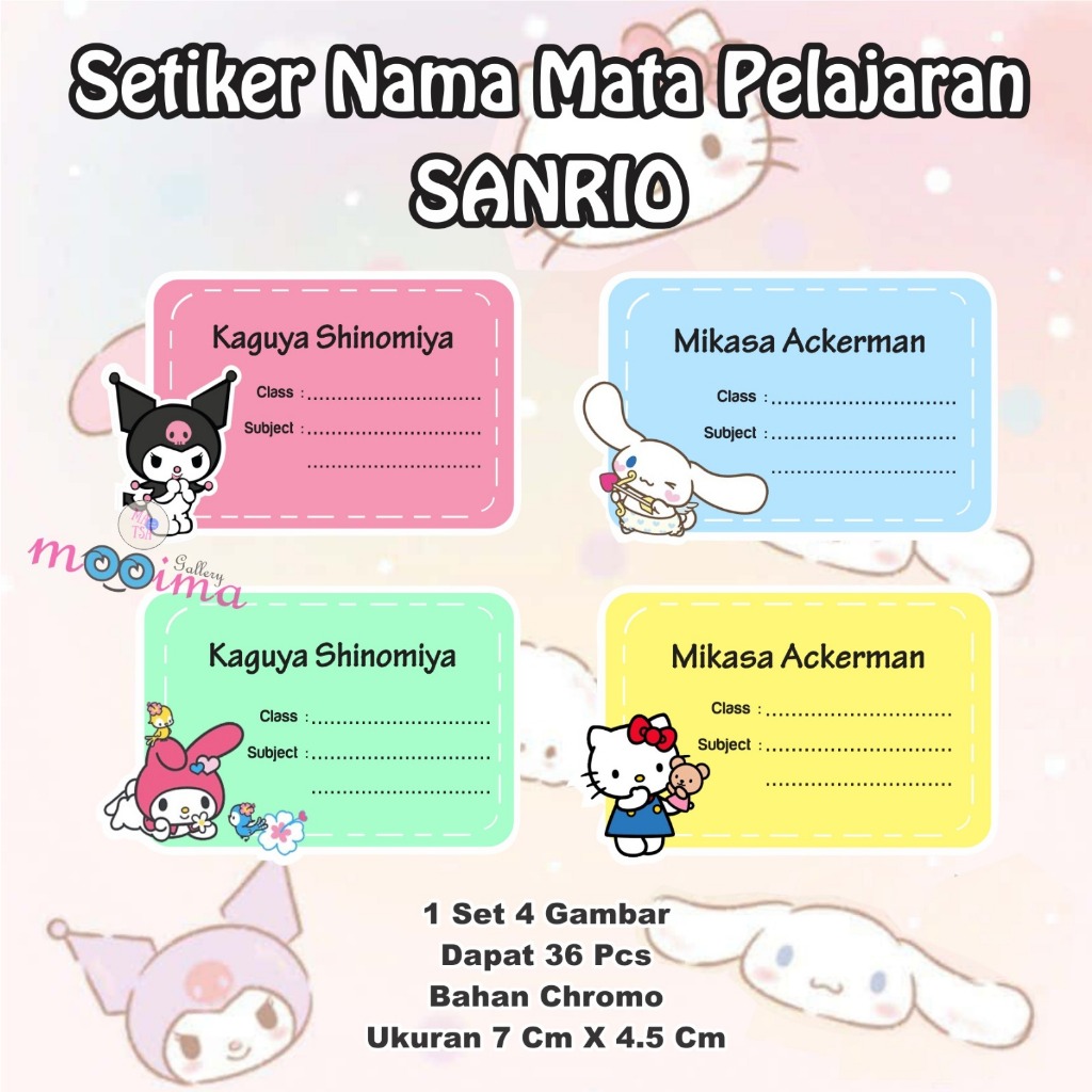 Jual Stiker label buku pelajaran sekolah / sticker mata pelajaran ...