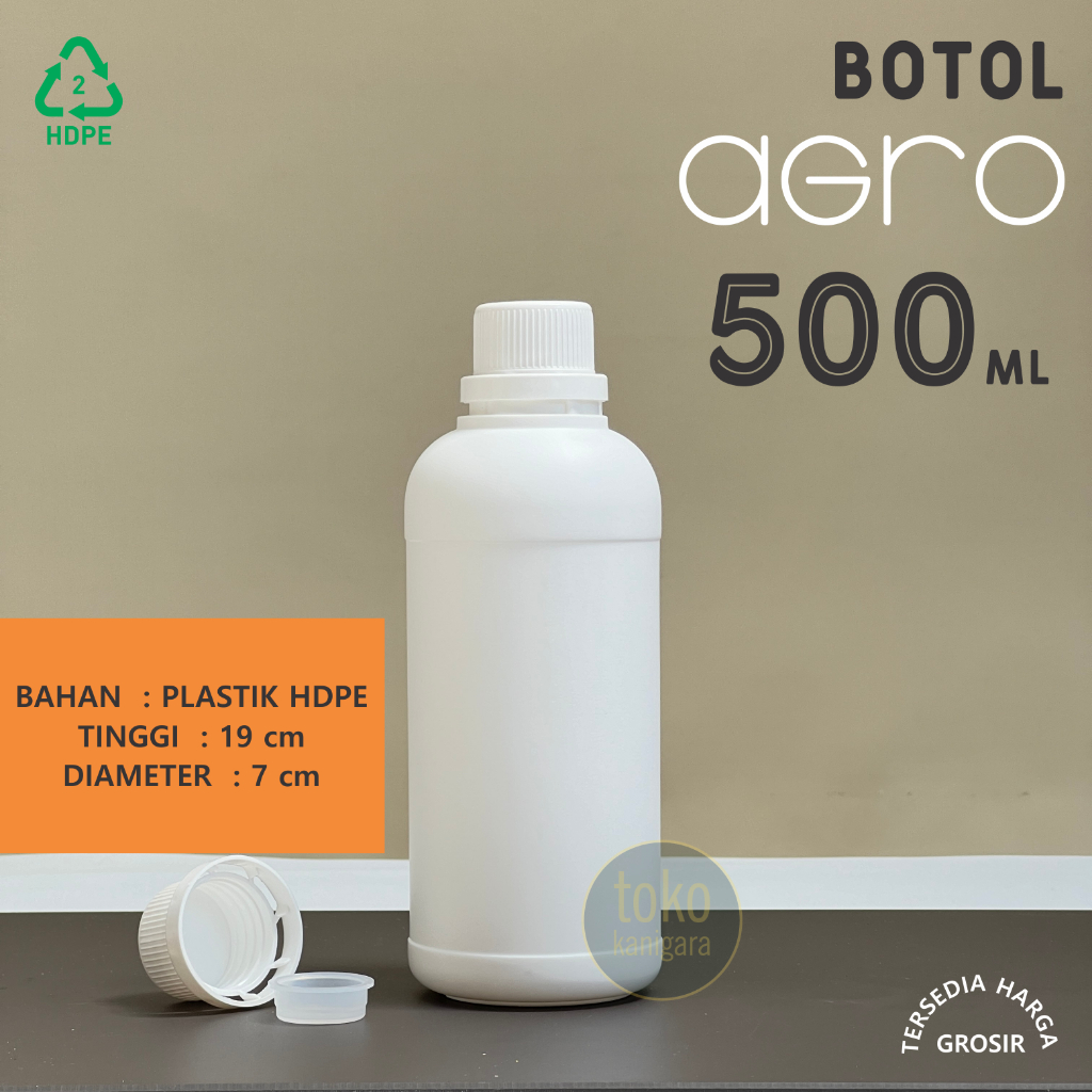 Jual Botol Agro 500 ml Plastik HDPE - Botol Labor 500ml GROSIR - Food Grade - Kemasan Cairan ...