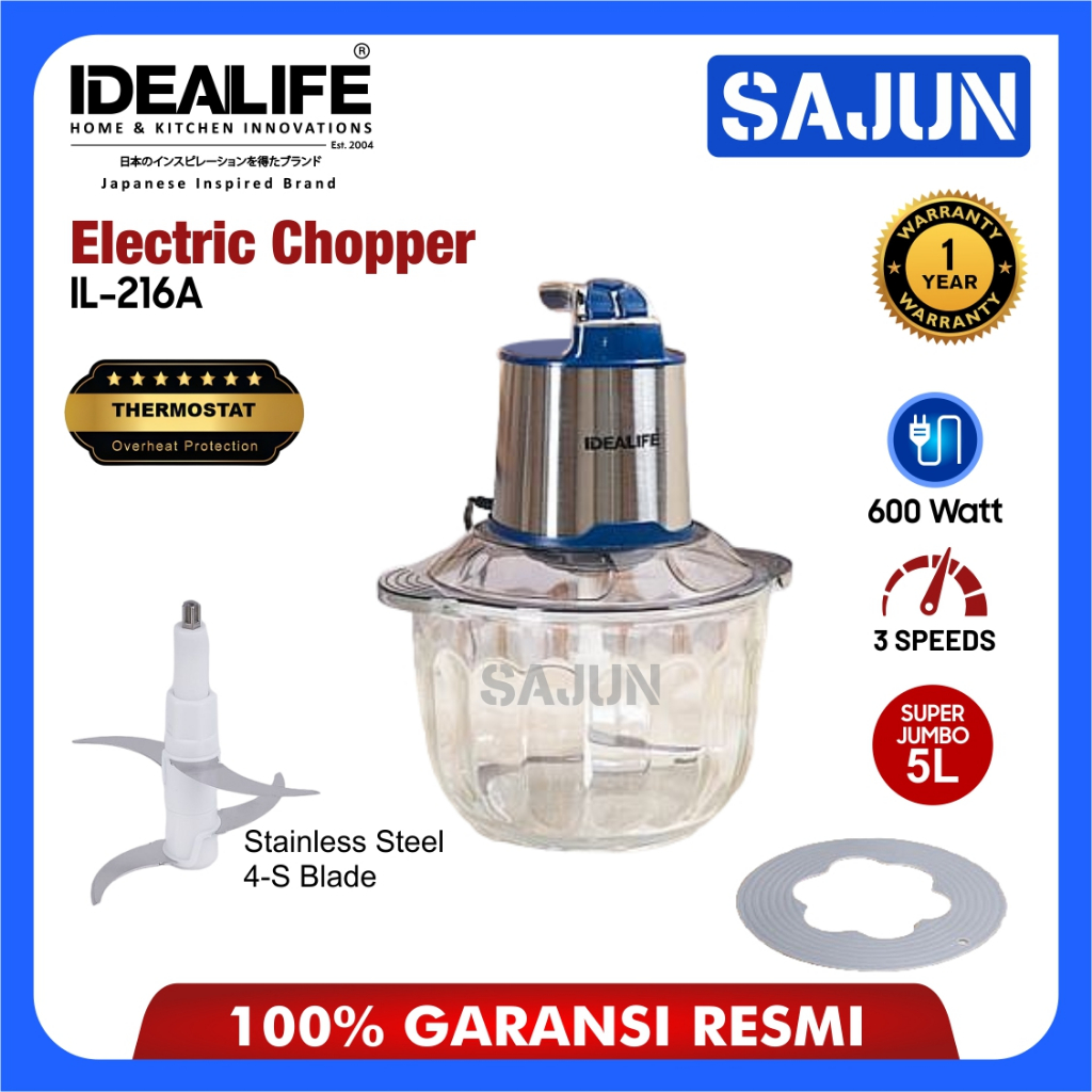 Jual IDEALIFE Electric Chopper IL216A Penggiling Listrik 5 Liter IL ...
