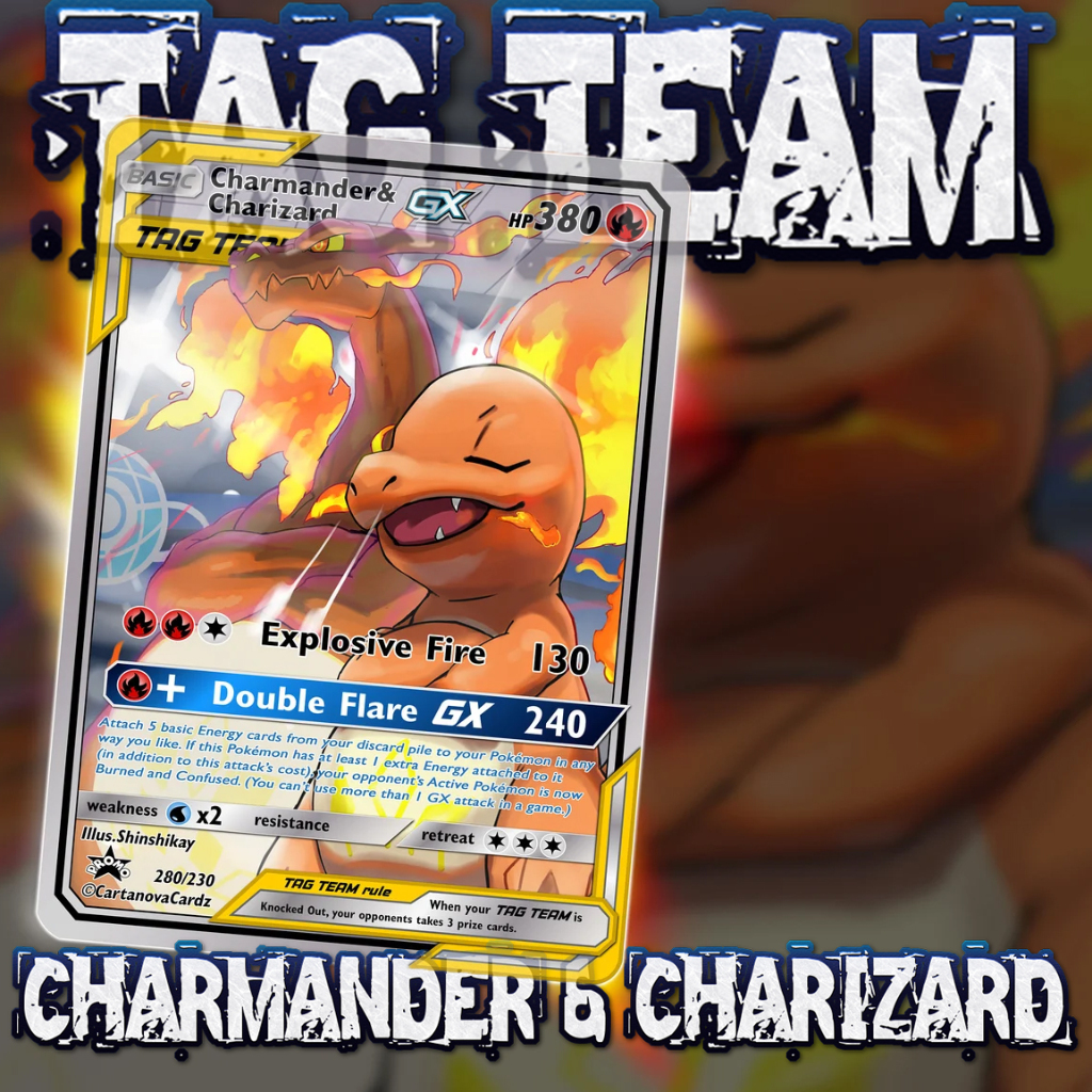 Jual KARTU POKEMON TCG HOLOGRAM SPECIAL (TAG TEAM) - CHARMANDER & CHARIZARD | Shopee Indonesia