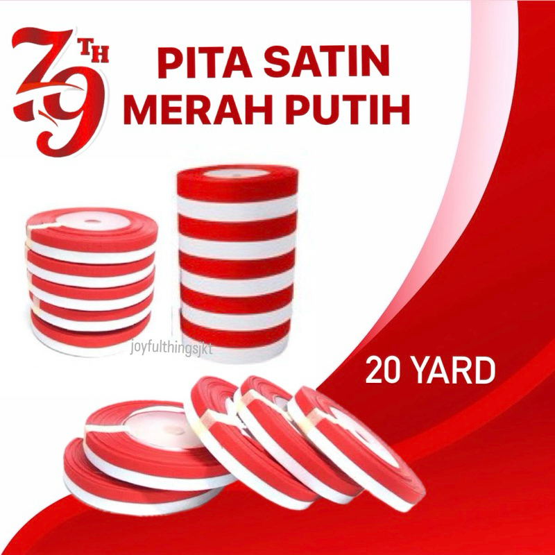 Jual Joyful Pita Satin Merah Putih / Pita Merah Putih Hut RI 17 ...