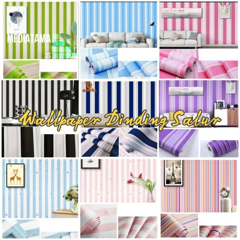 Jual Wallpaper Stiker Dinding Kamar Tidur Salur Sticker Walpaper Stiker Dinding Kamar Wallpaper ...