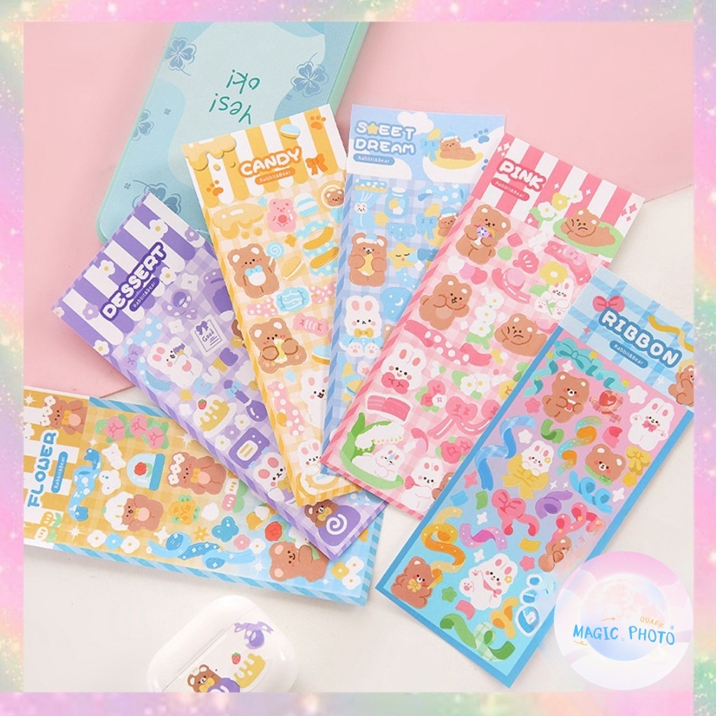 Jual STICKER WATERPROOF KARTUN BEAR RABBIT HOLOGRAM STIKER MOTIF KARTUN ...