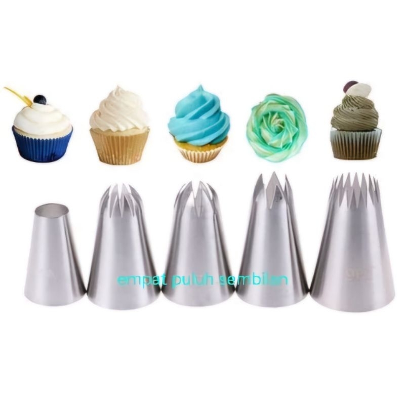 Jual Spuit Tebal Premium set hias cup cake / Nozle tube / Alat hias kue ...