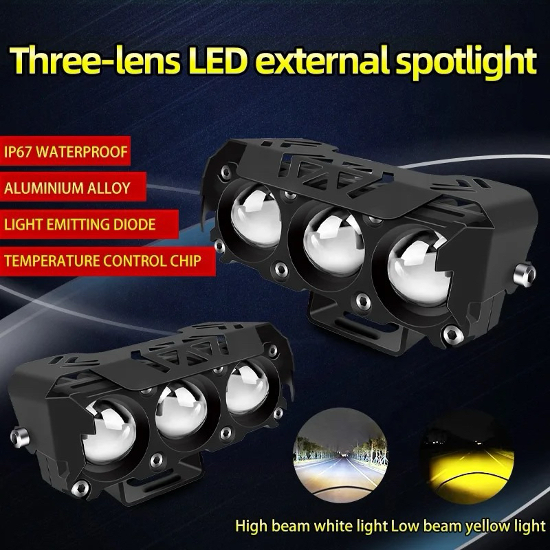 Jual Lampu Tembak LED Laser/Lampu Sorot Laser Q9 3 Mata 2 Warna/HI LOW ...