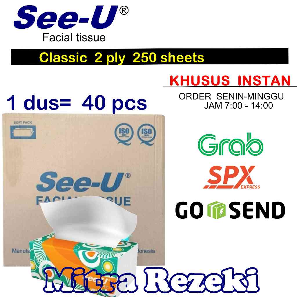 Jual SEE-U CLASSIC 250 SHEETS (2 PLY) 1 dus= 40pcs TISSUE FACIAL TISU ...