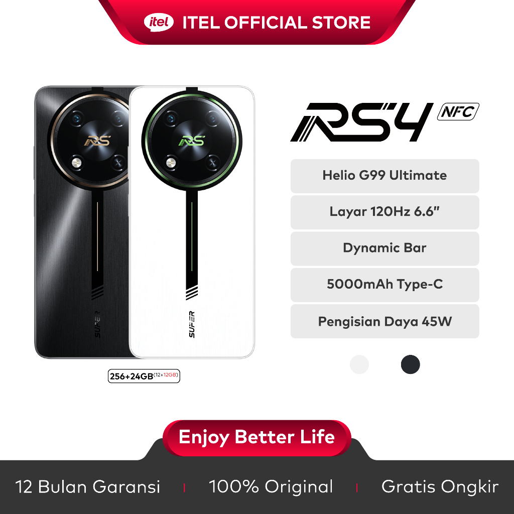Jual itel RS4 RAM 12+256GB - NFC - G99 Ultimate - 45W Power Charge ...