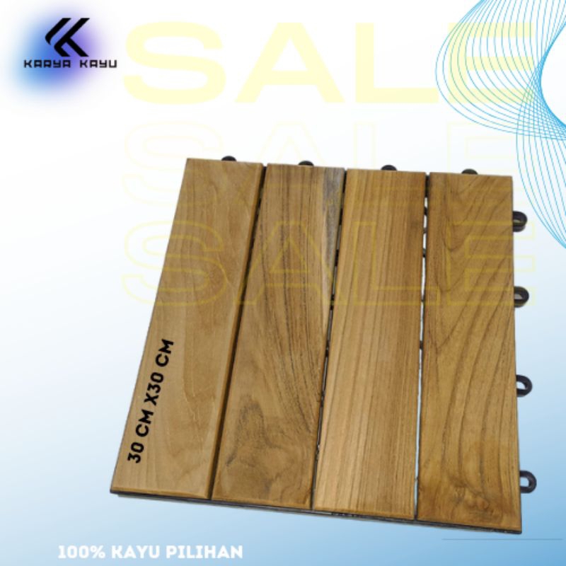Jual lantai kayu jati / decking tile / lantai kayu susun natural hanya ...