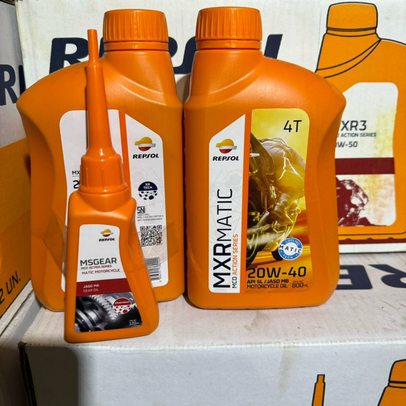 Jual Paket Oli Mesin Motor Matic Repsol MXR MATIC + oli Gardan 120ml ...