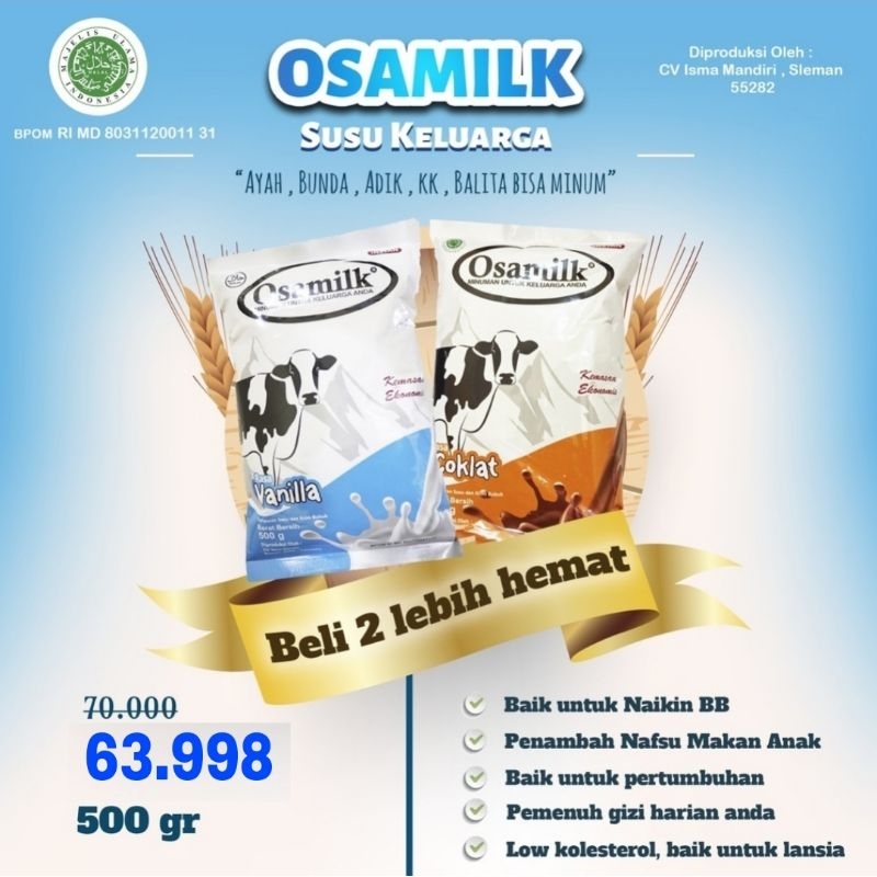 Jual Osamilk 500 gram Susu Osamilk Susu Bubuk Osamilk Susu Penggemuk ...