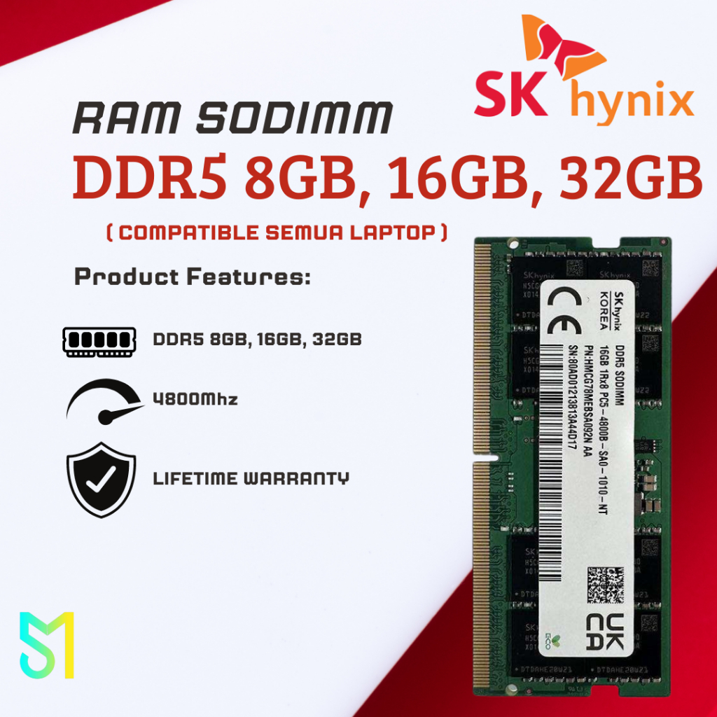 Jual Ram Laptop Sodimm DDR5 32GB 16GB 8GB Baru Garansi Lifestime ...