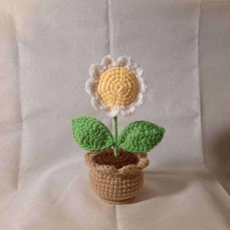 Jual Minipot Daisy | Bunga Daisy Rajut Mini | Amigurumi by Crochetaria ...