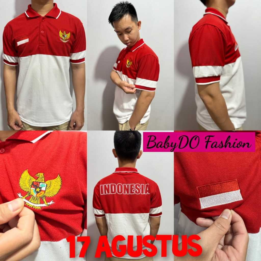 Jual KAOS POLO DEWASA - Kaos Kerah Dewasa Merah Putih / Baju Merah Putih Logo Garuda Indonesia ...