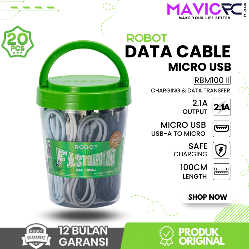 Jual [ 1 TOPLES ] ROBOT RBM100 II / RBM100S Special Edition Kabel Cable Data Charging Android ...