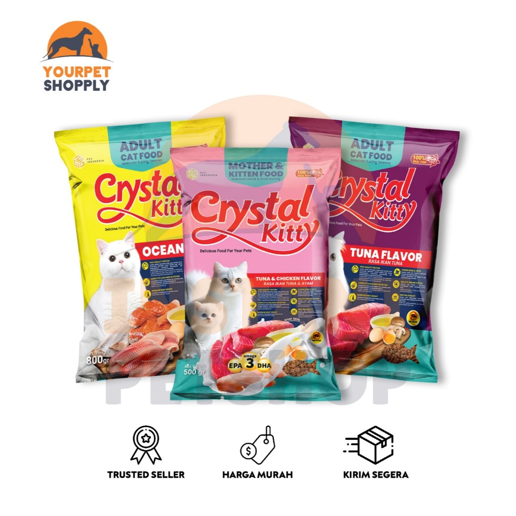 Jual Crystal Kitty Cat Food Dry Freshpack 800gr Makanan Kucing Kering ...