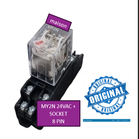 Jual Relay MY2N 24VAC + socket - 8 Pin / my2 24vac / MY2N 24V | Shopee ...