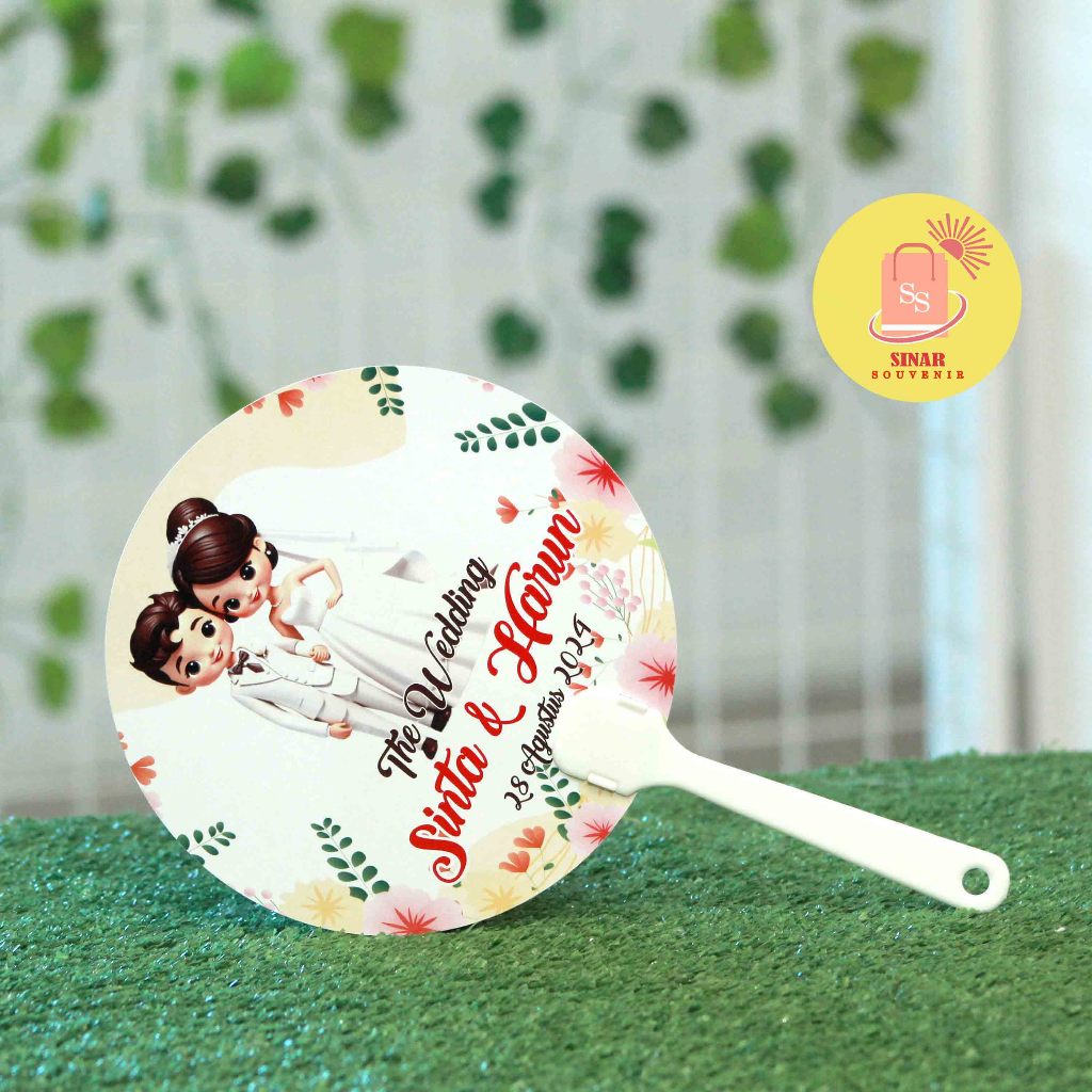 Jual Kipas Bulat Wedding Gratis Custom Desain | Shopee Indonesia