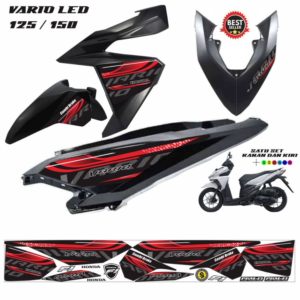 Jual STRIPING VARIO VARIASI LIS MOTOR VARIO LED 125 FI / STIKER VARIO ...