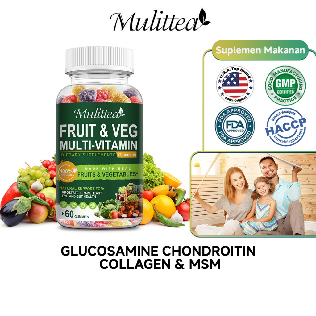 Jual Mulittea Suplemen permen Jeli Buah dan Sayur Kompleks Multivitamin ...